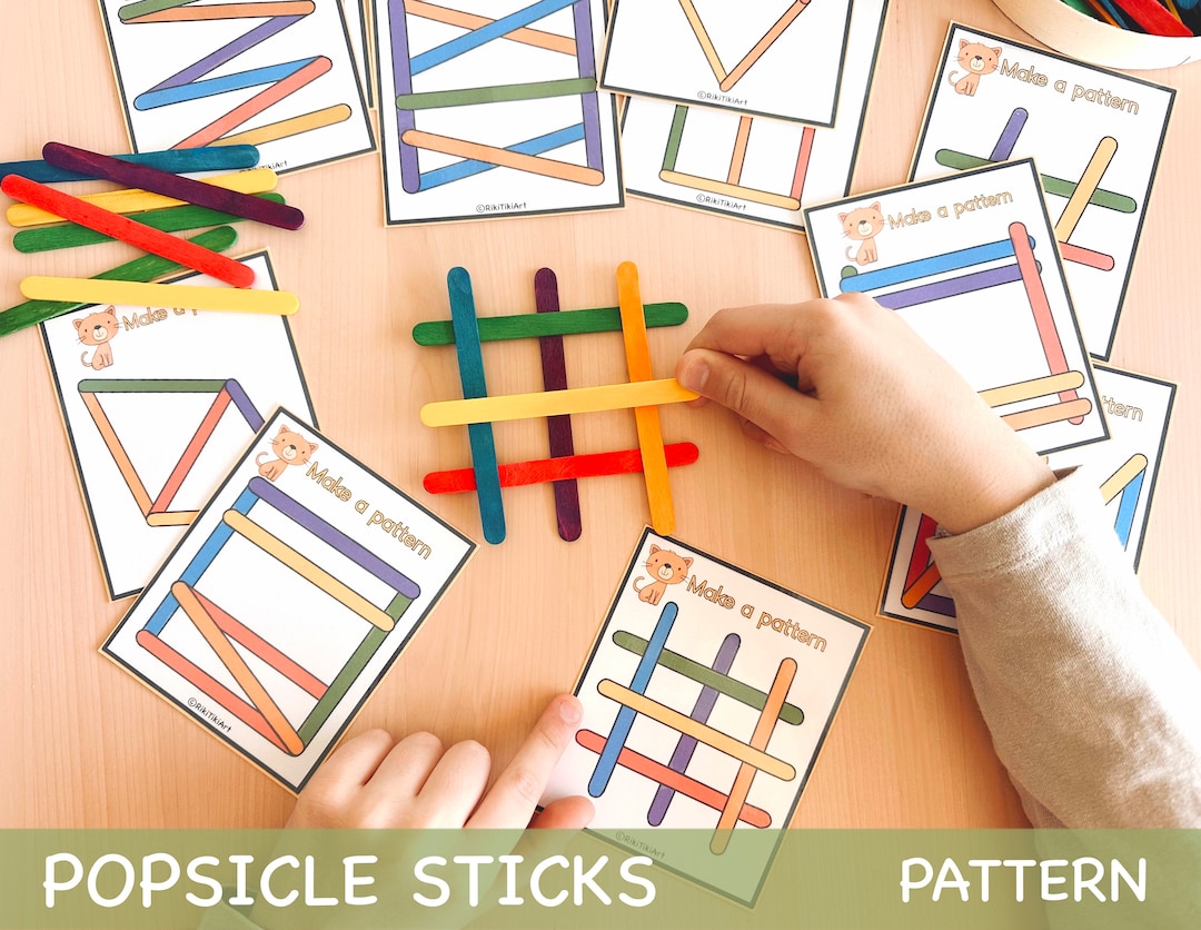 Popsicle Sticks Preschool Activity Montessori Printable Toddler ...