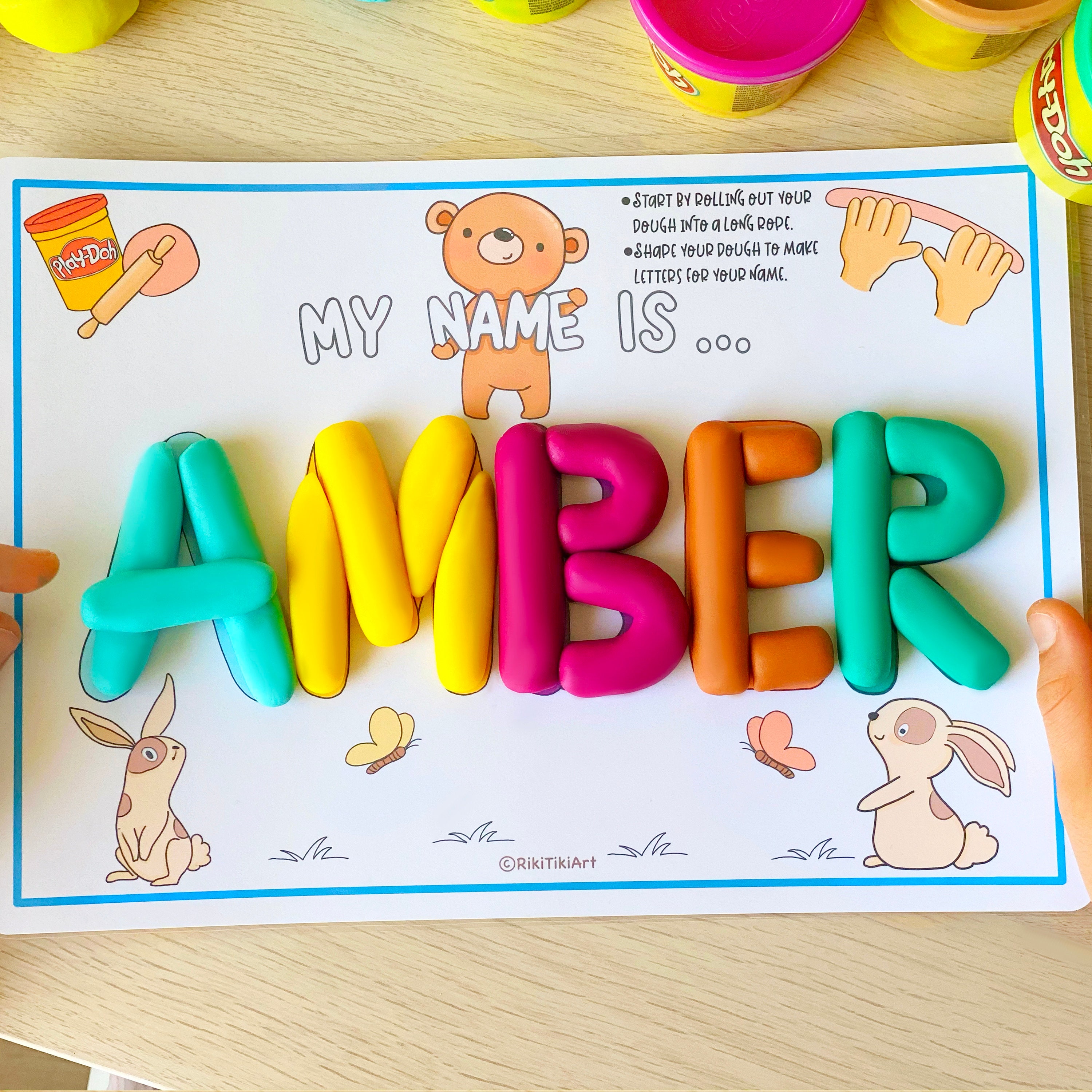 Custom Name Play Doh Mat Printable Toddler Activities Play | Etsy