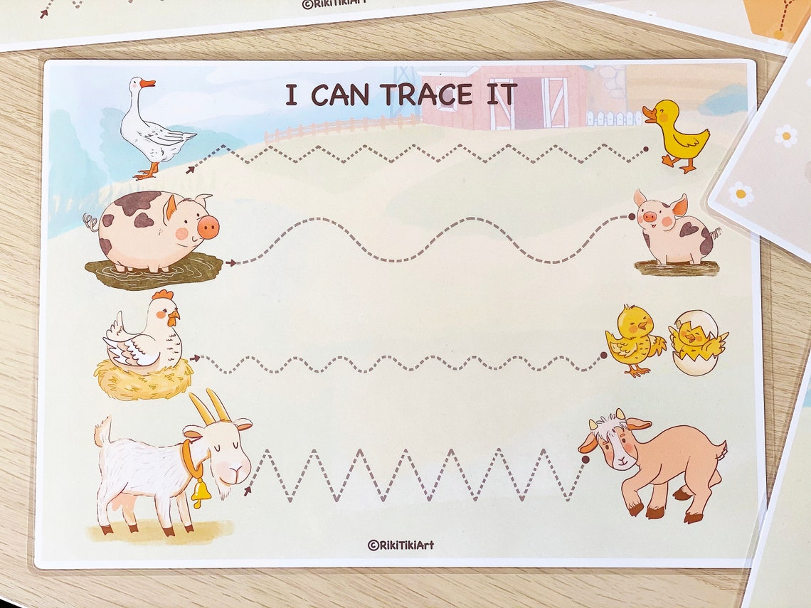 Tracing Worksheets Toddler Handwriting Practice Sheets | Etsy