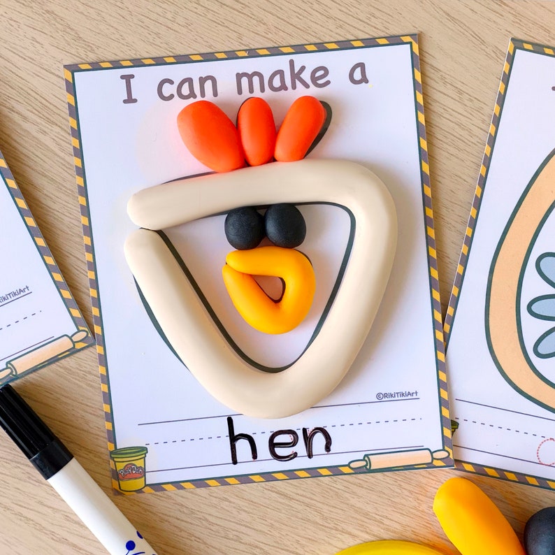 Farm Animals Play Doh Mats Visual Cards Printable Play Dough - Etsy