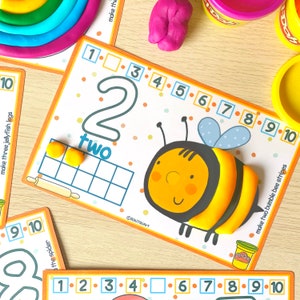 Counting and Numbers Play Dough Mats Printable Preschool Activities ...