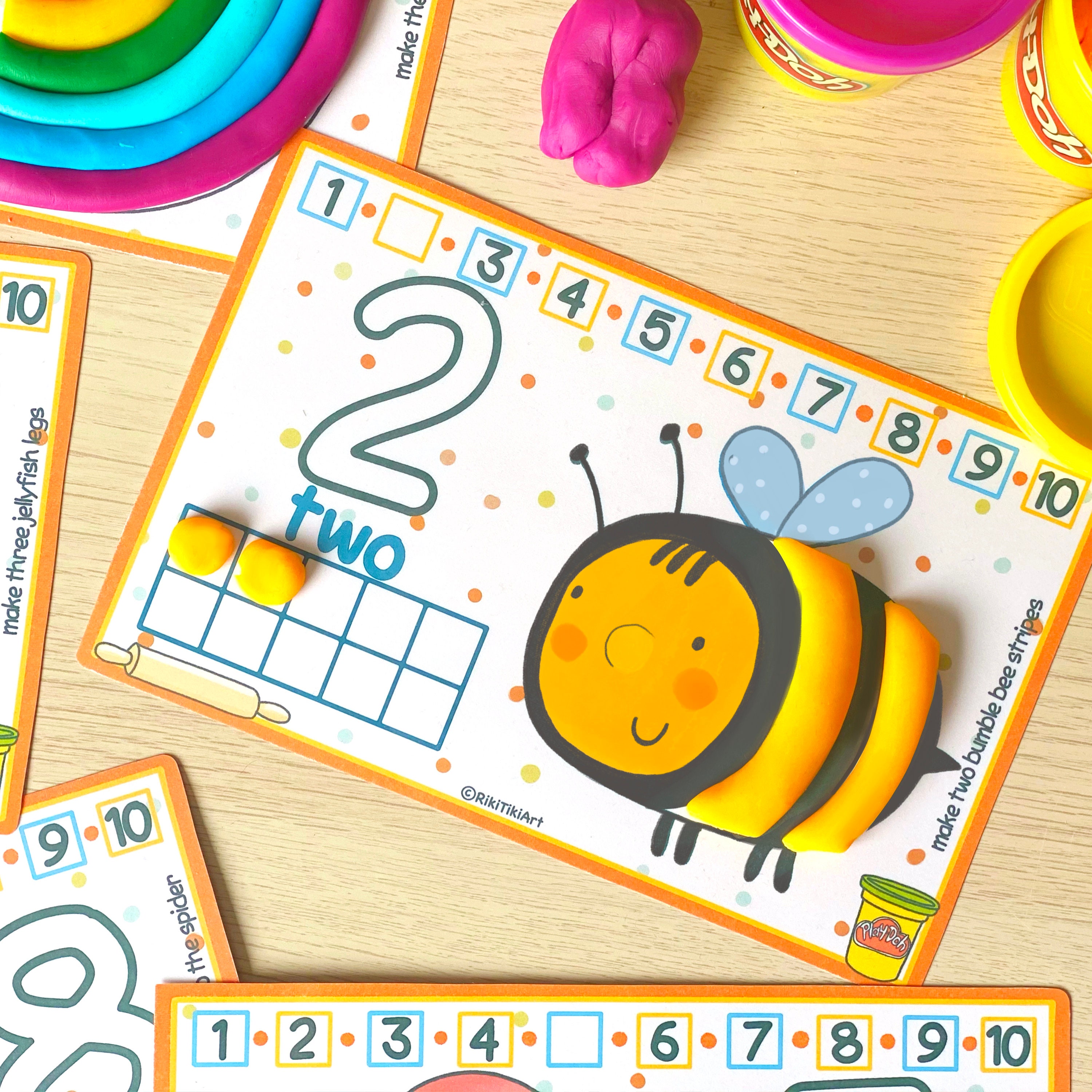 Counting and Numbers Play Dough Mats Printable Preschool | Etsy Australia