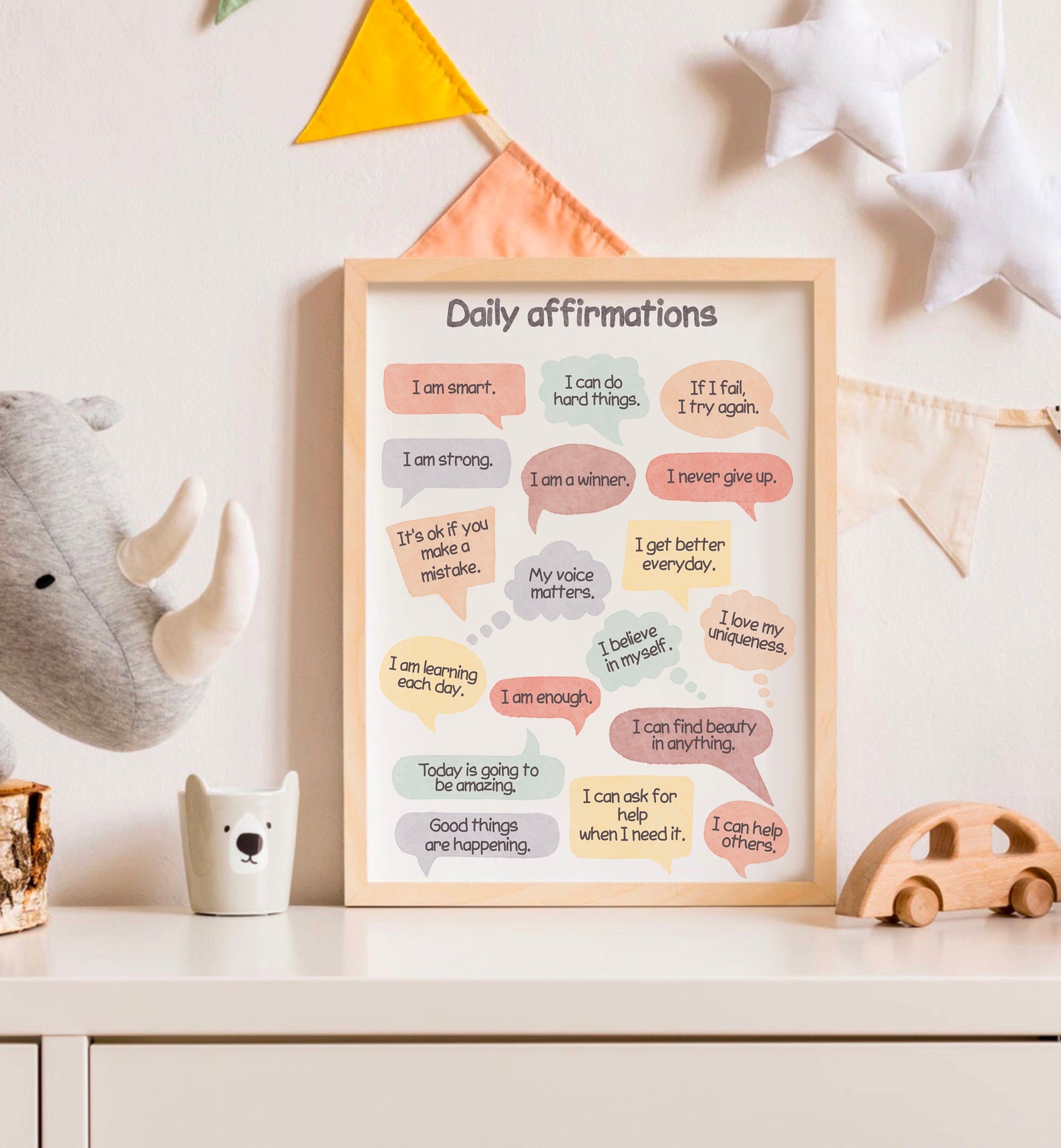 Daily Affirmations Montessori Poster Playroom Wall Decor - Etsy