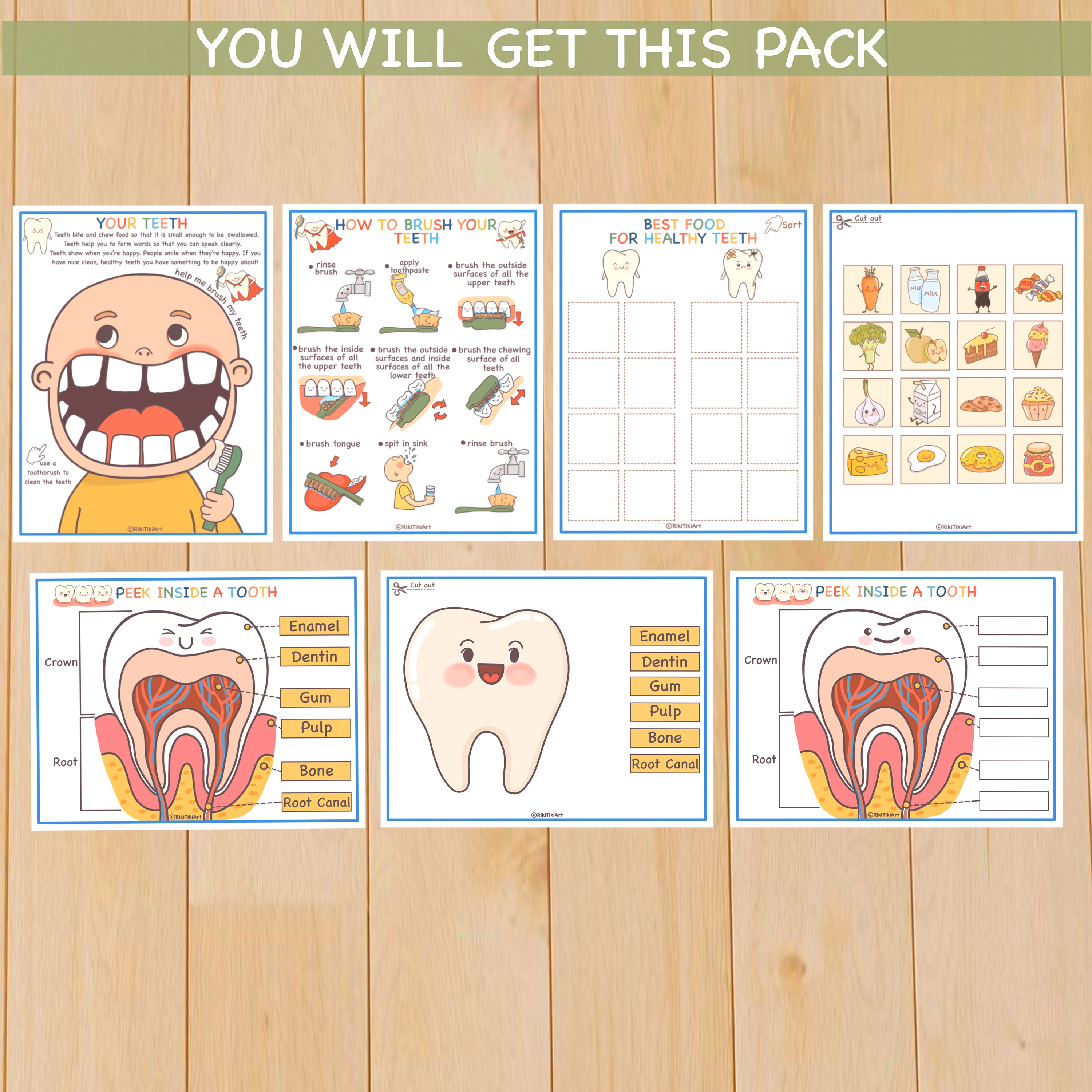 Preschool Toddler Activities Dental Health, Printable Homeschool ...