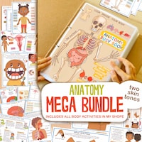 Anatomy Worksheet Mega Bundle | Build and Label the Human Body | Human ...