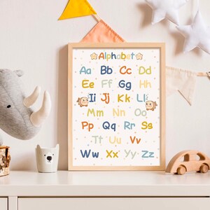 Alphabet Poster Nursery Wall Art Kids Room Decor ABC Poster for ...