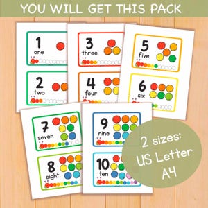 Pom Pom Counting Activity Numbers Match Practice 1 to 10 Montessori ...
