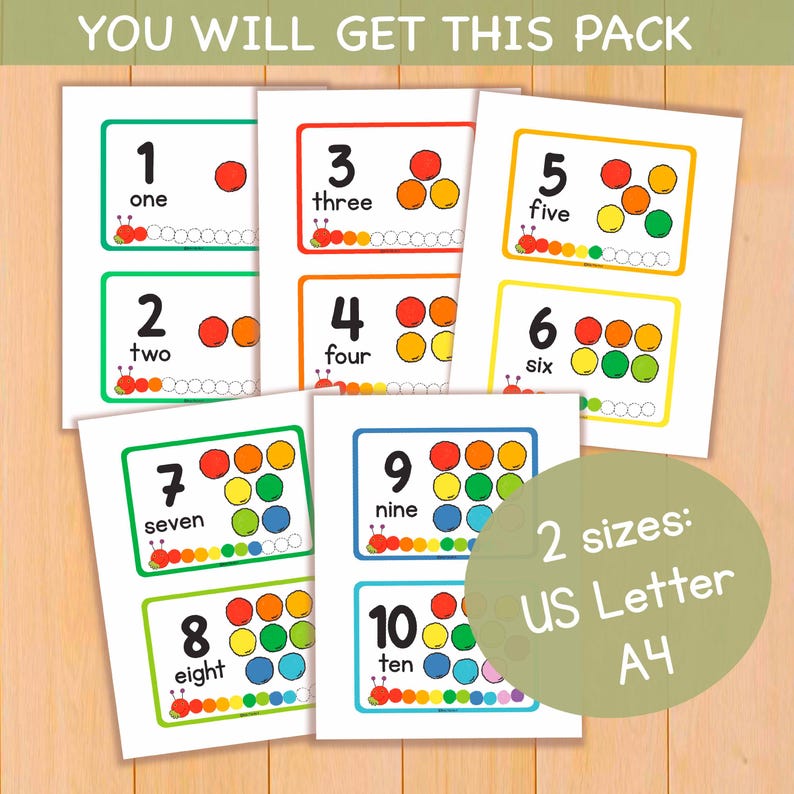 Pom Pom Counting Activity Numbers Match Practice 1 to 10 Montessori ...