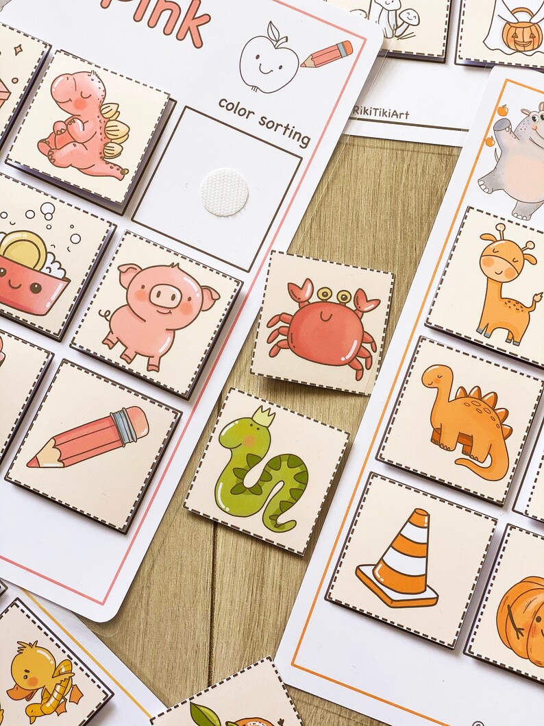 Color Sorting Matching Game Toddler Busy Book Printable | Etsy