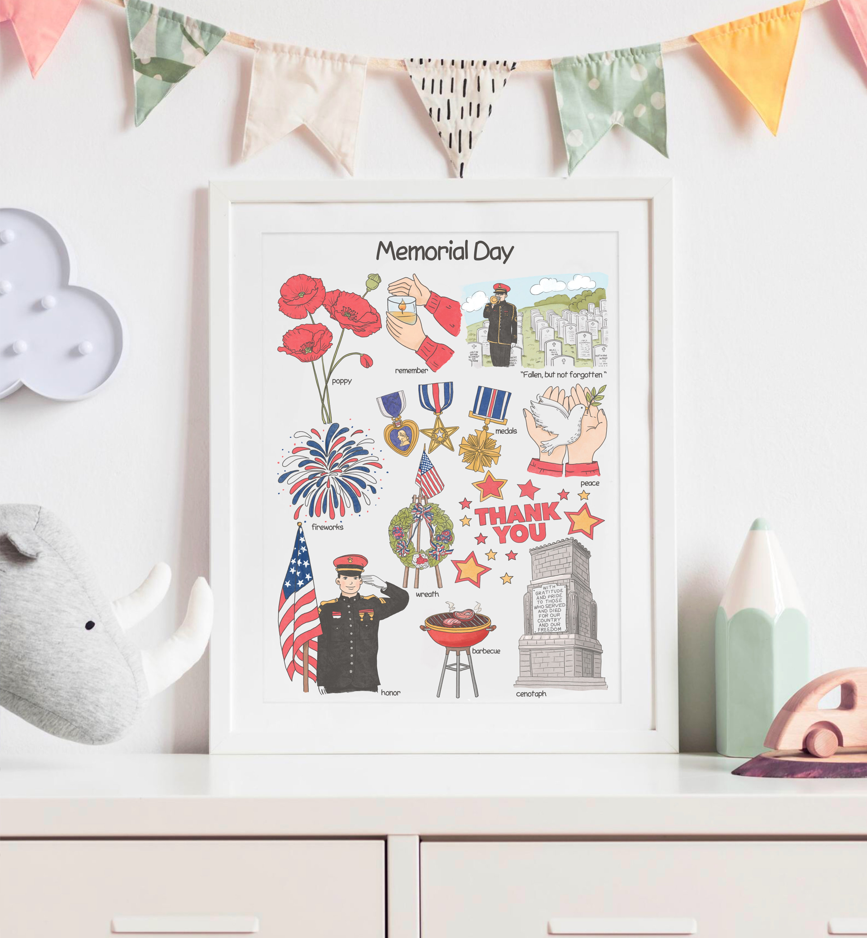 Memorial Day Poster Educational Preschool Printables American History ...