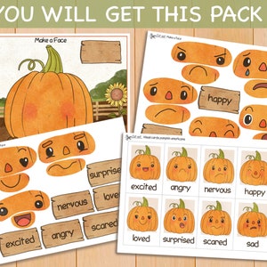 Pumpkin Emotions Activity Behavior Chart for Kids Printable Montessori ...