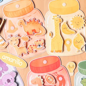 Spanish Color Sorting Activity Coloring Pages Color Matching in Jars ...