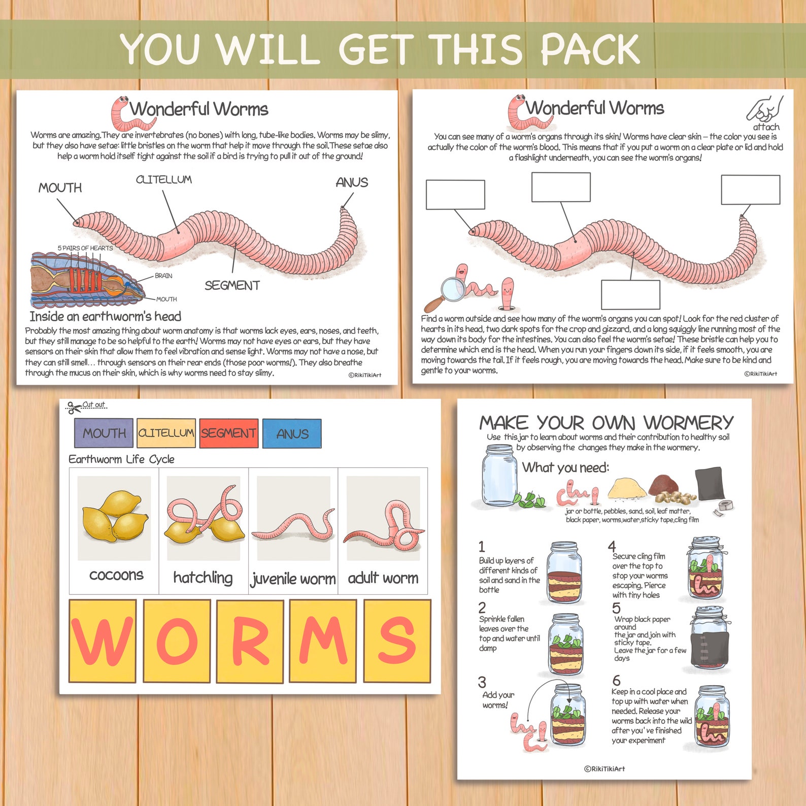 Worms Unit Study Charlotte Mason Printable Resources Homeschool ...