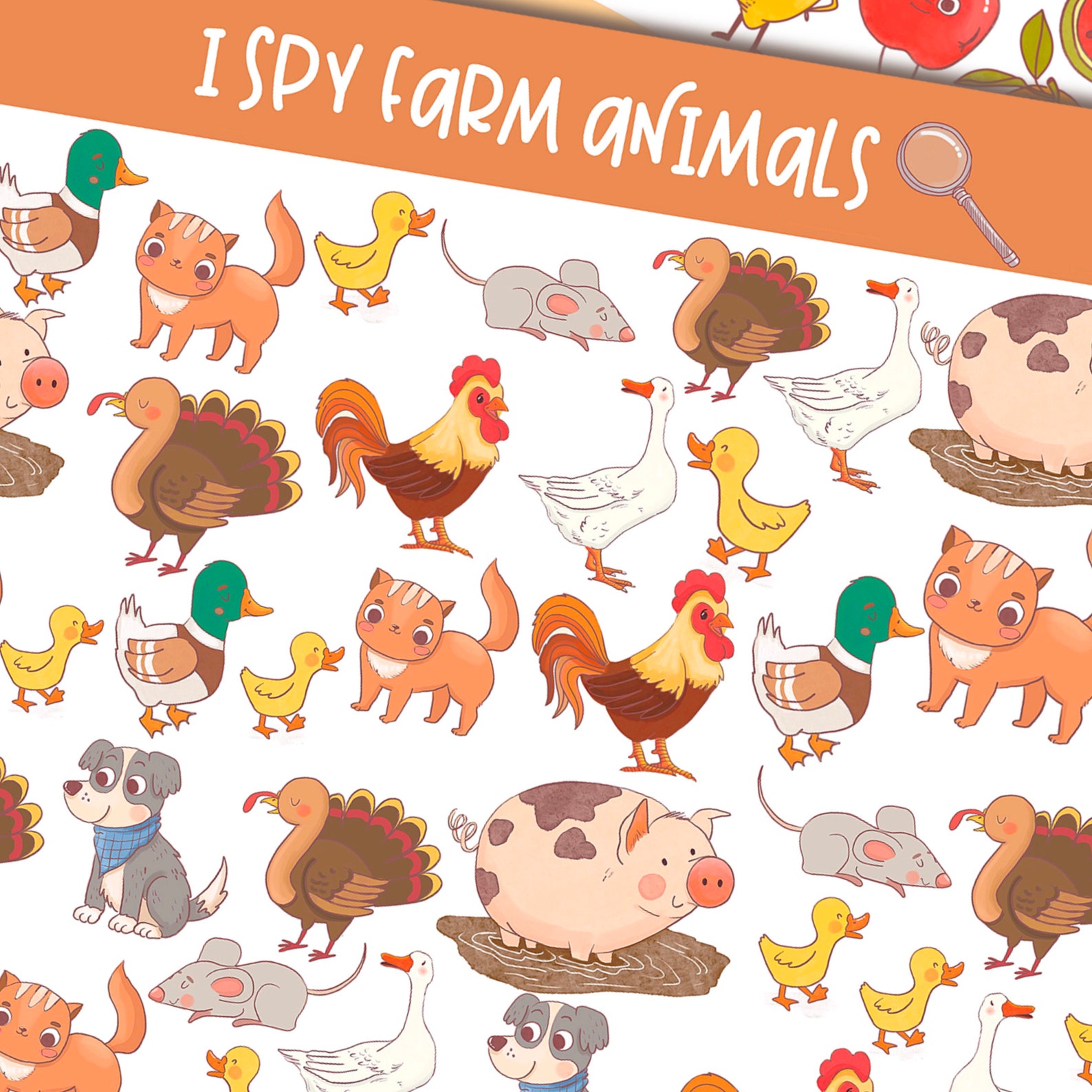 Farm I Spy Game Printable Quiet Time Activity for Kids Toddler - Etsy