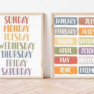 Set of 8 Playroom Prints Educational Montessori Posters Classroom ...