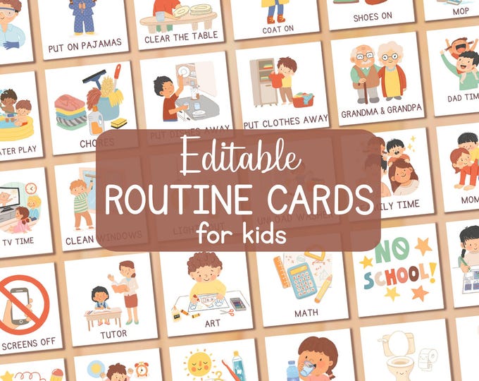 Daily Routine Cards | Visual Schedule | Kids Responsibilities | Routine ...