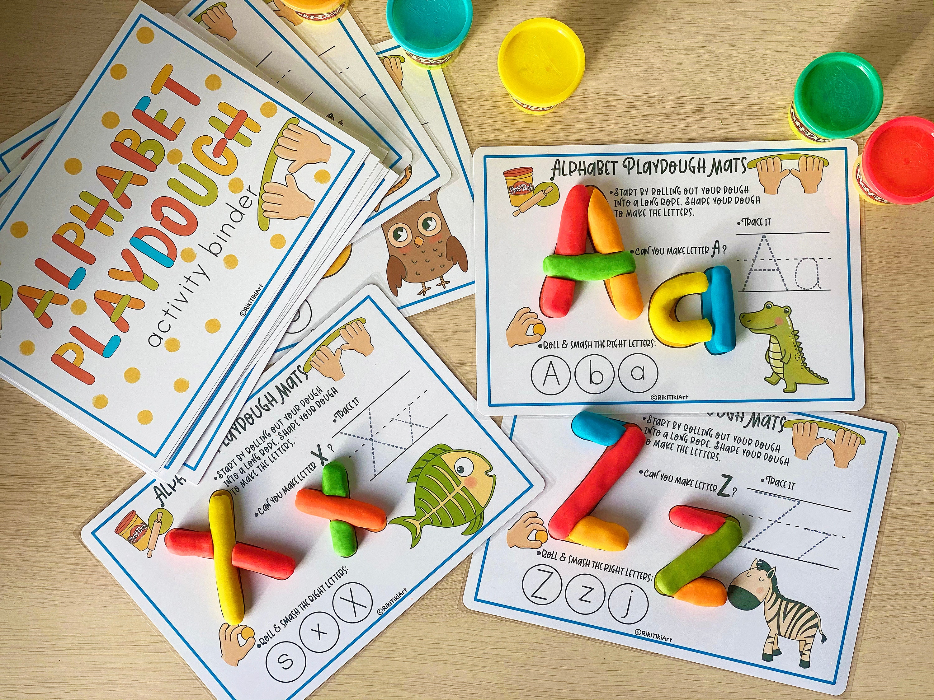 Alphabet Play Doh Mats Printable Toddler Activities ABC Play Dough ...