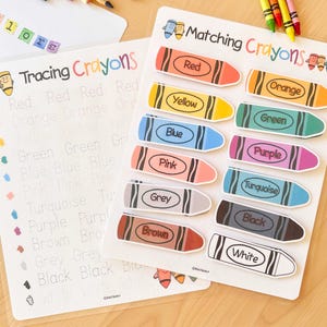 Color Matching Crayons Toddler Activity Preschool Color Sorting ...