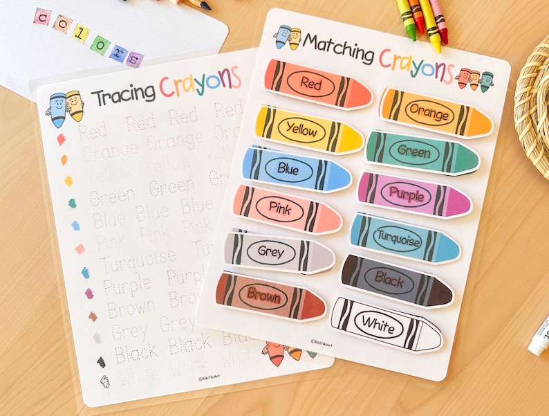 Color Matching Crayons Toddler Activity Preschool Color Sorting ...