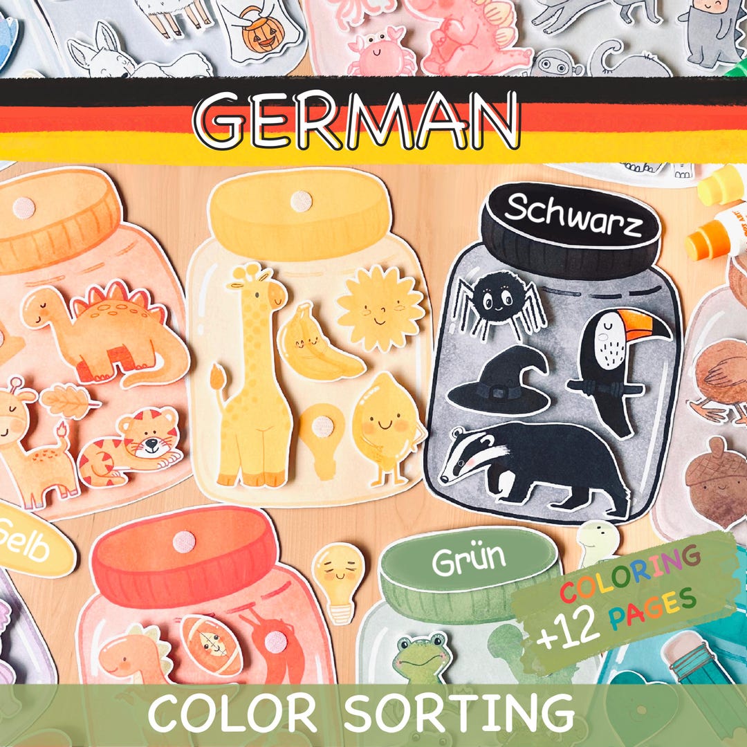 German Color Sorting Activity Vs Coloring Pages, Color Matching ...