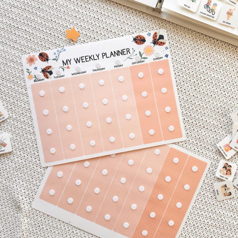 Kids Visual Weekly Calendar, Personalized Daily Chore Chart for Toddler ...
