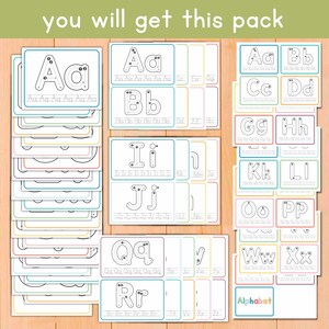 ABC Tracing Cards Letters Formation Flashcards, Alphabet Tracing ...