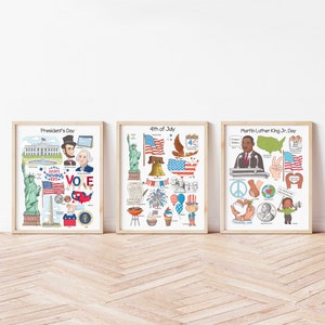 20 Holidays and Seasons Posters Bundle Homeschool Educational Classroom ...