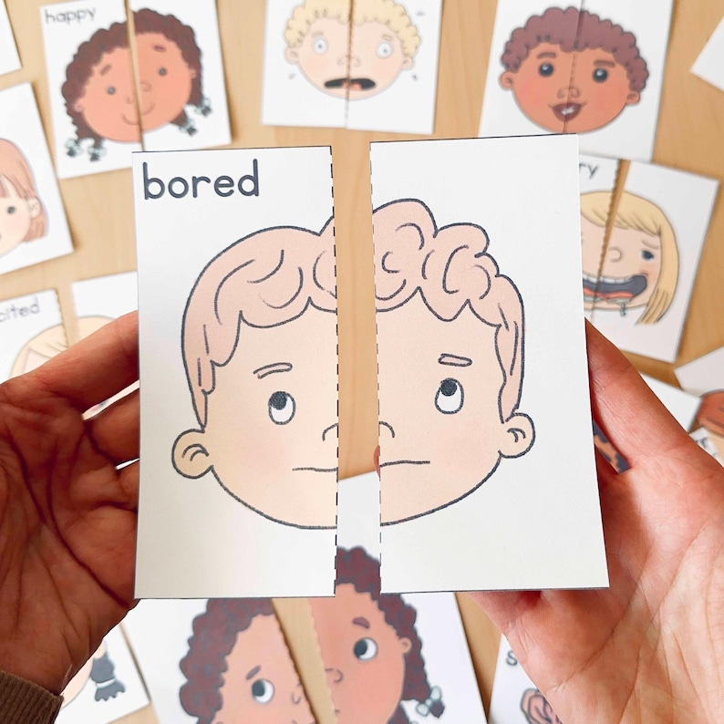 Find a Pair Emotions Puzzles - Printable Emotion Matching Cards ...