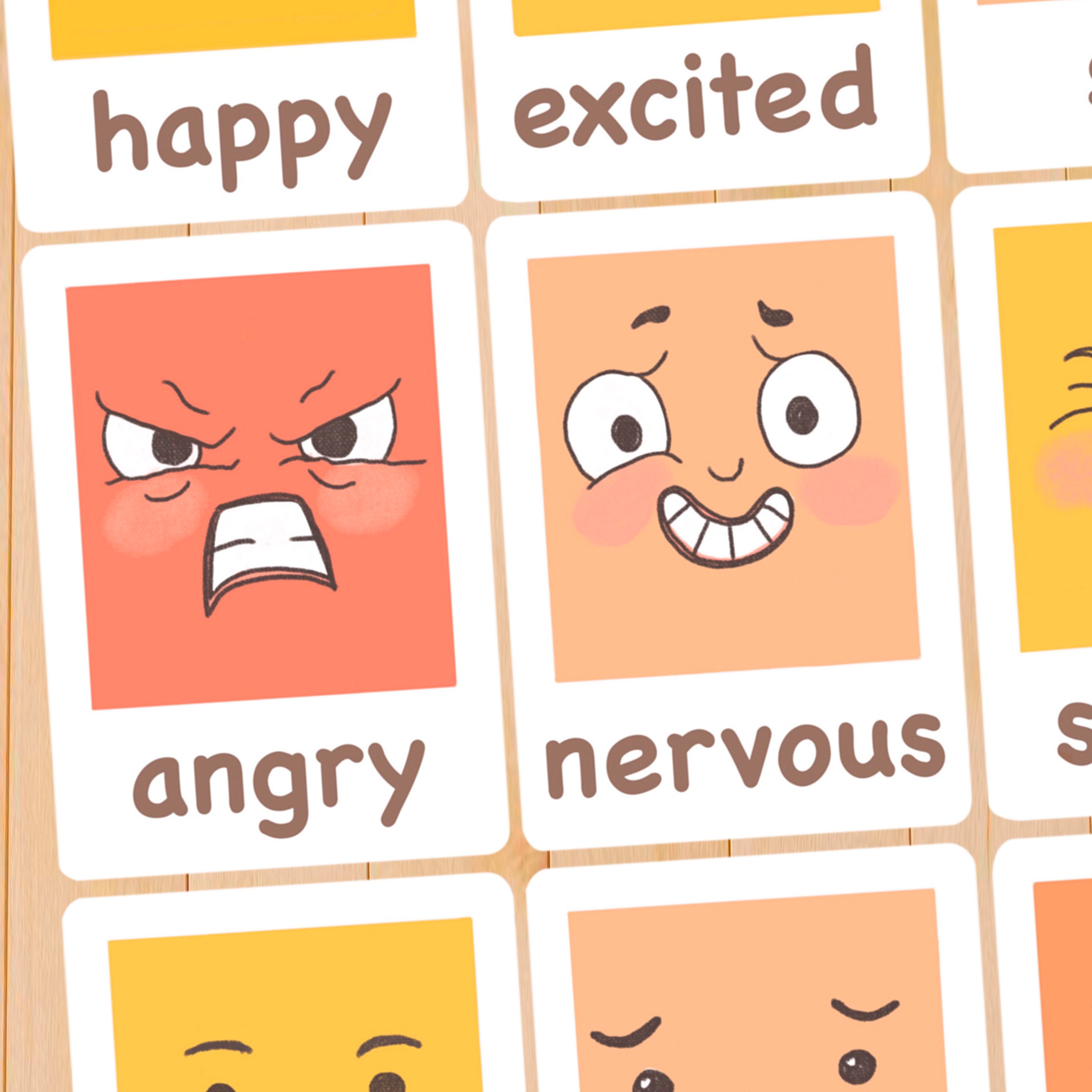 Emotions Flash Cards, Montessori Printable, Preschool Curriculum ...