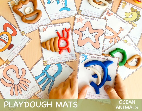 Ocean Animals Play Dough Mats Fine Motor Skills Preschool - Etsy Australia