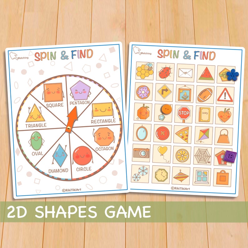 Shapes Educational Game Printable Toddler Activities - Etsy