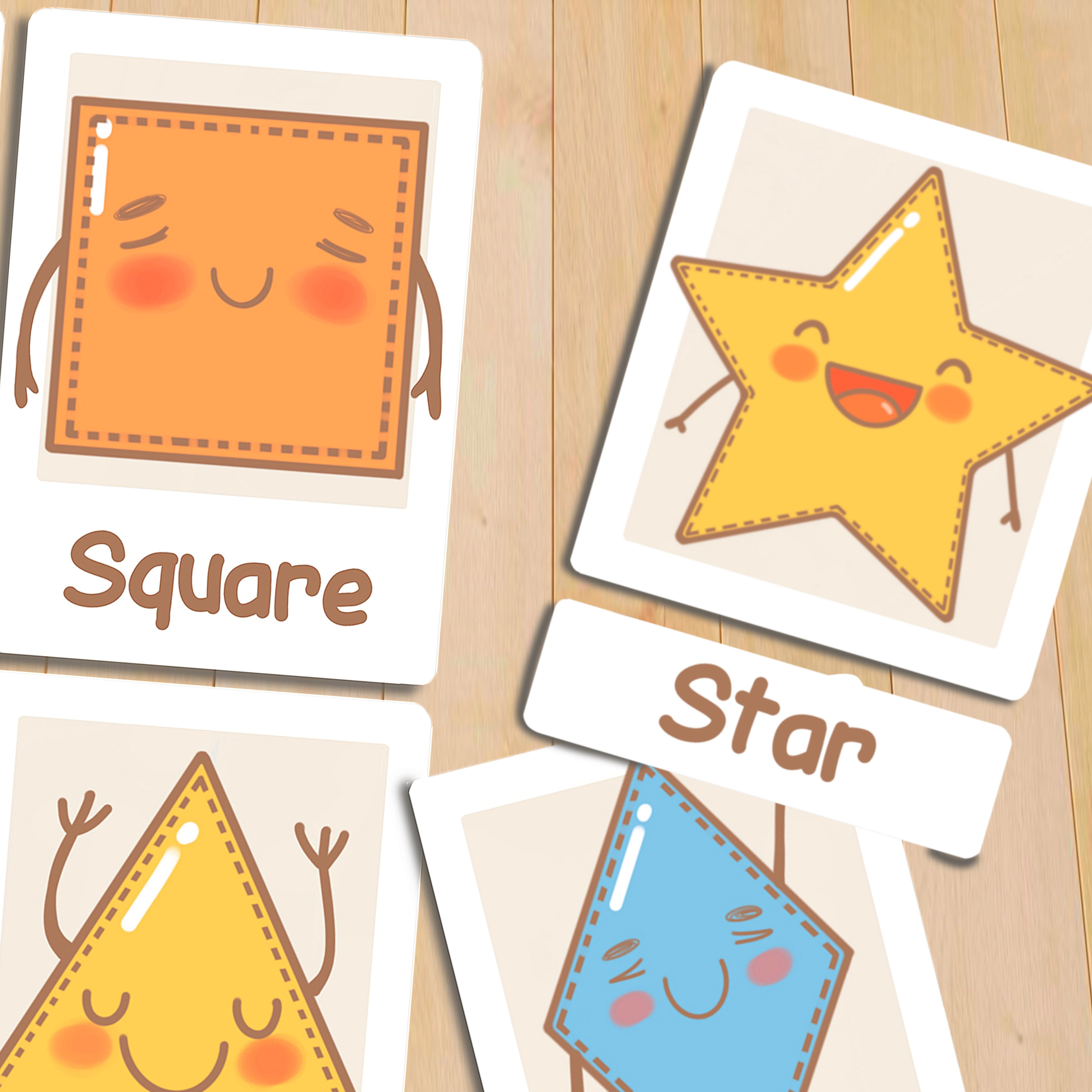 Geometric Shapes Flash Cards Printable Montessori Materials - Etsy Canada