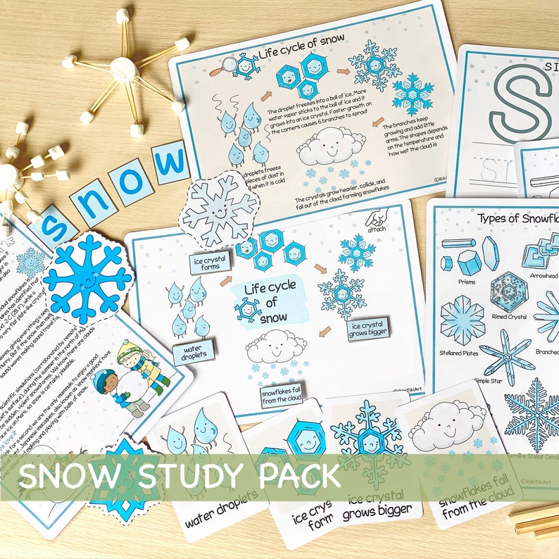 Snow Unit Study Snowflakes Printable Resources Homeschool Learning ...