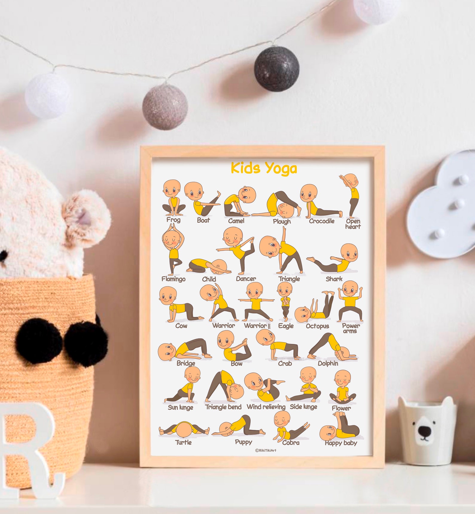 Kids Yoga Poster Homeschool Classroom Downloadable Prints - Etsy