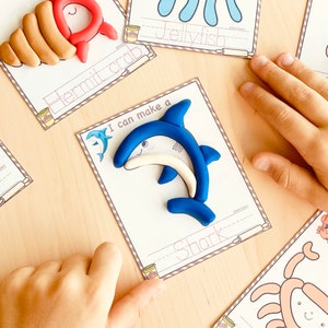 Ocean Animals Play Dough Mats Fine Motor Skills Preschool Kindergarten ...