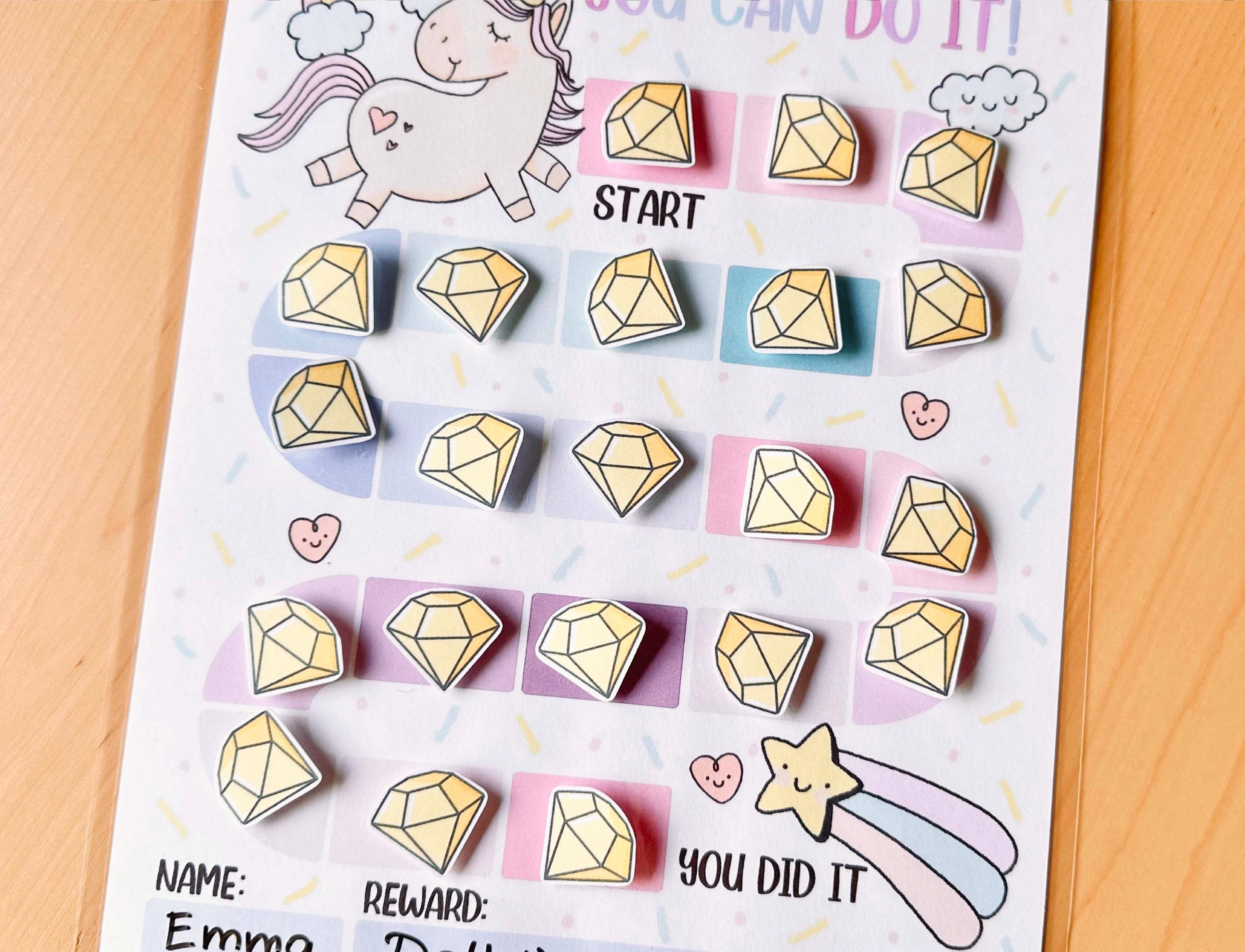 Unicorn Reward Chart Printable Routine Sticker Chart for Kids Behavior ...