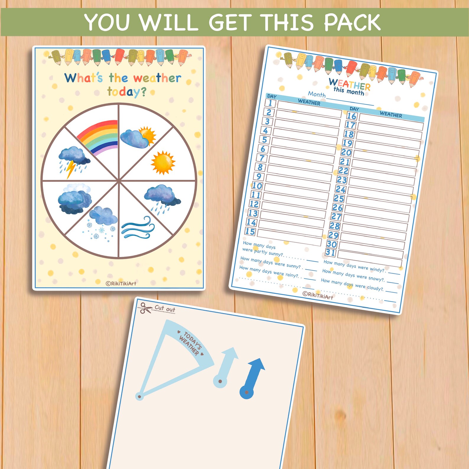 Weather wheel printable toddler activities Homeschool | Etsy