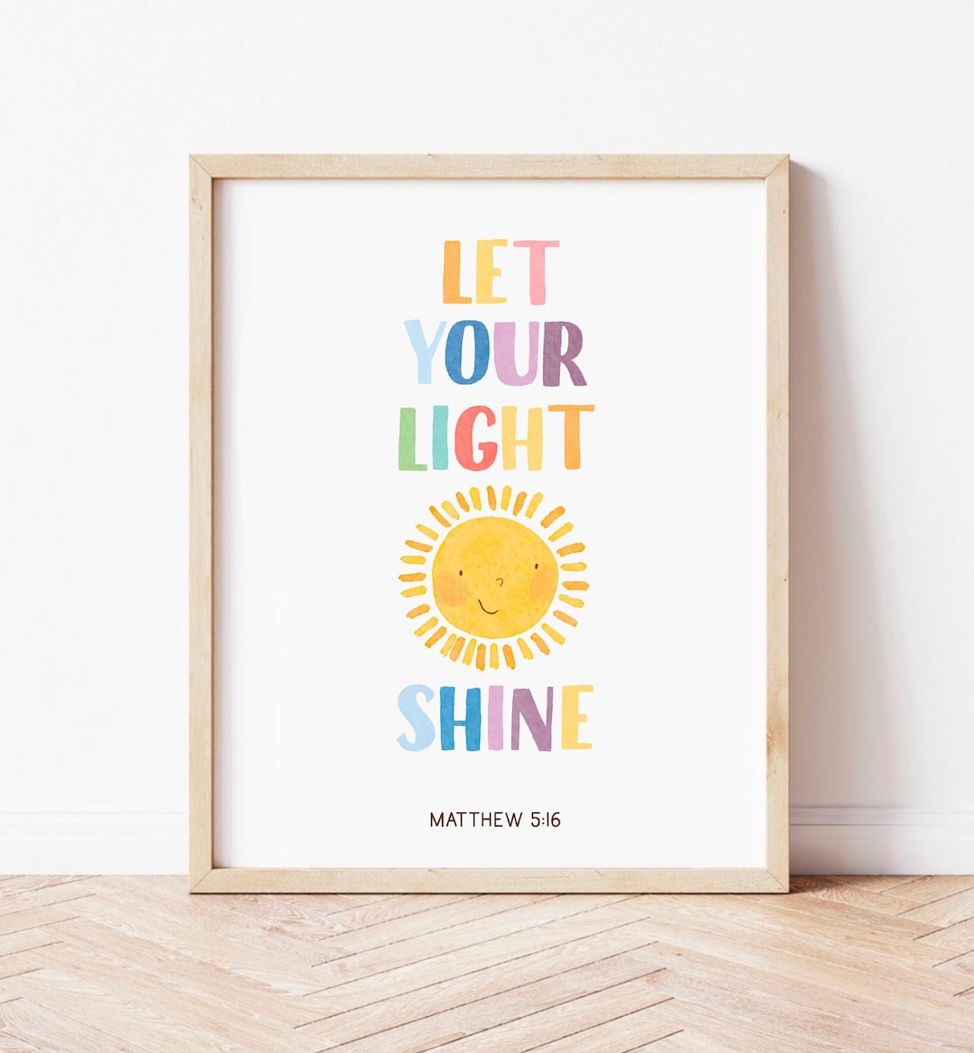 Let Your Light Shine Poster: Christian Nursery Decor (digital Download ...
