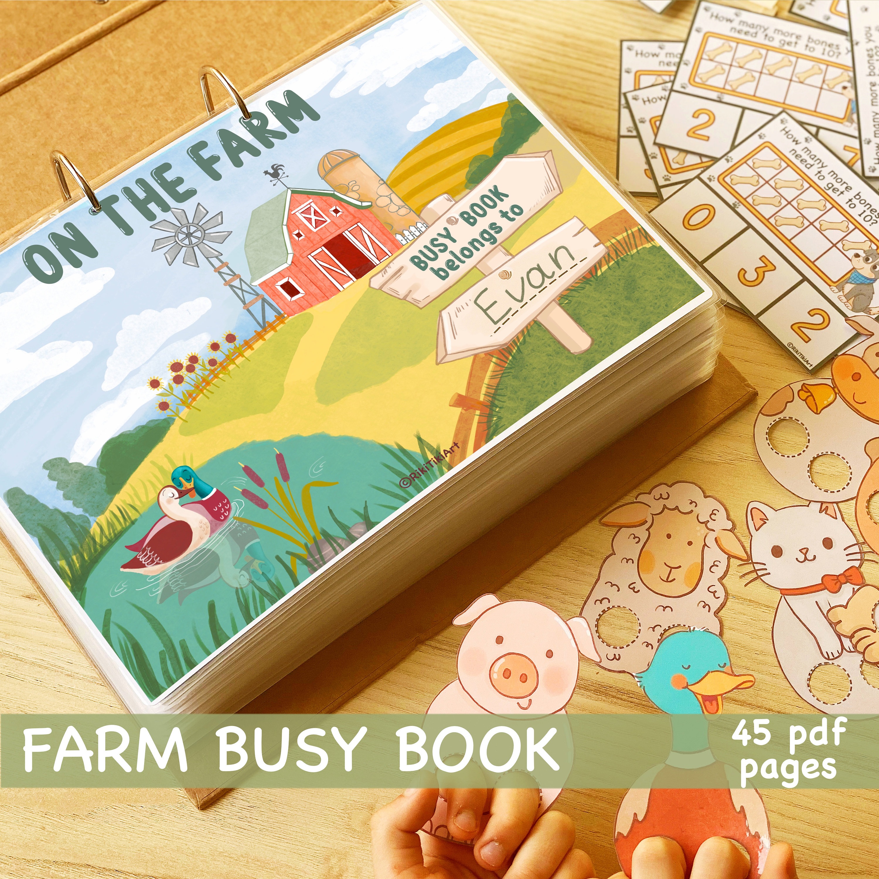 Farm Busy Book Printable Toddler Activities Montessori Homeschool ...