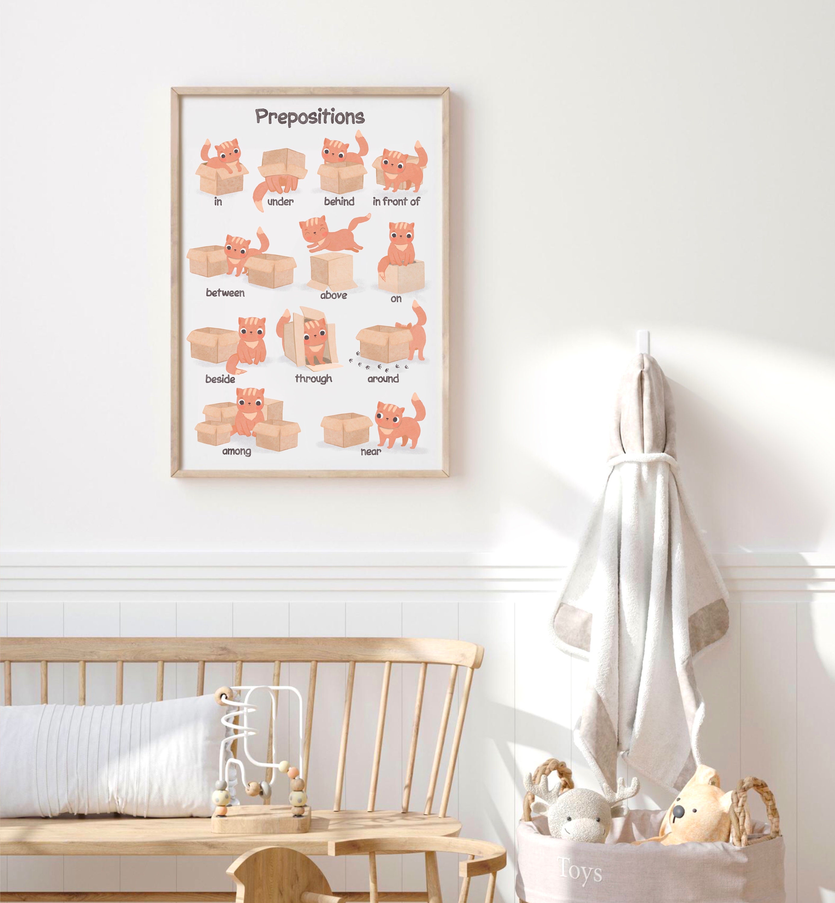 Prepositions Homeschool Print Classroom Educational Posters for Toddler ...