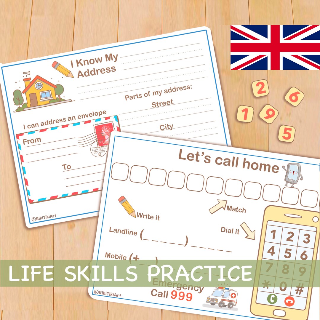 I Know My Address and Phone Number Practice British Version Homeschool ...