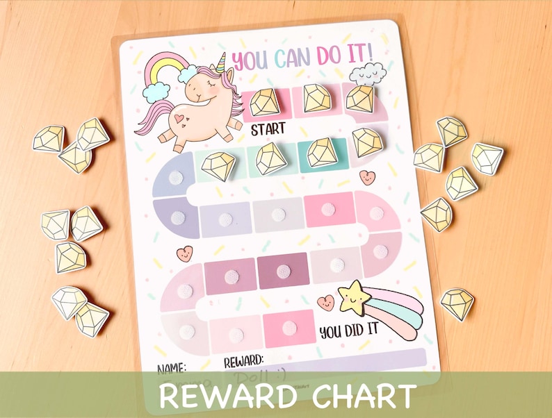 Unicorn Reward Chart Printable Routine Sticker Chart for Kids Behavior ...