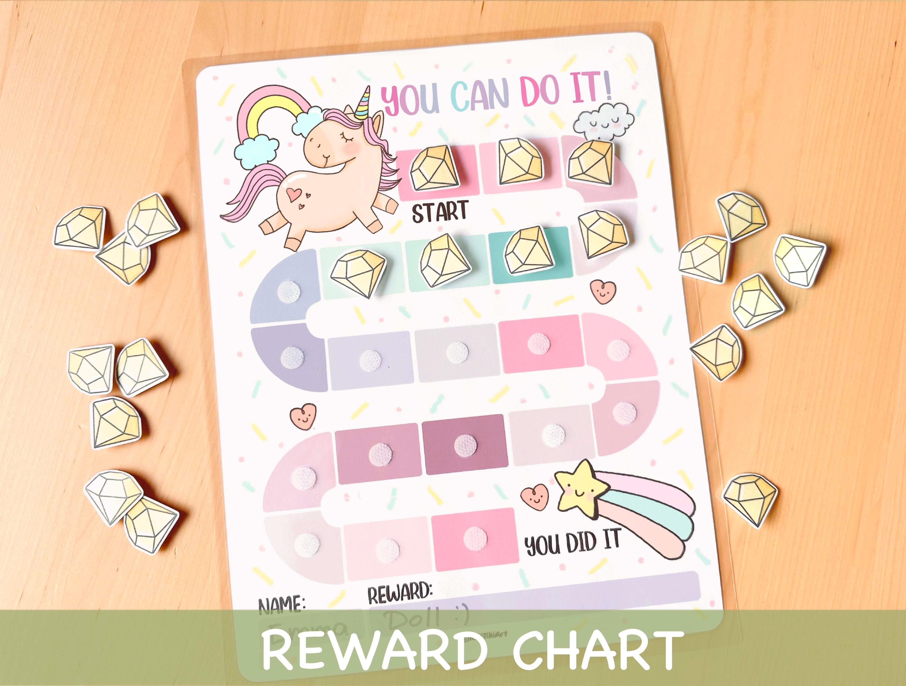 Unicorn Reward Chart Printable Routine Sticker Chart for Kids Behavior ...