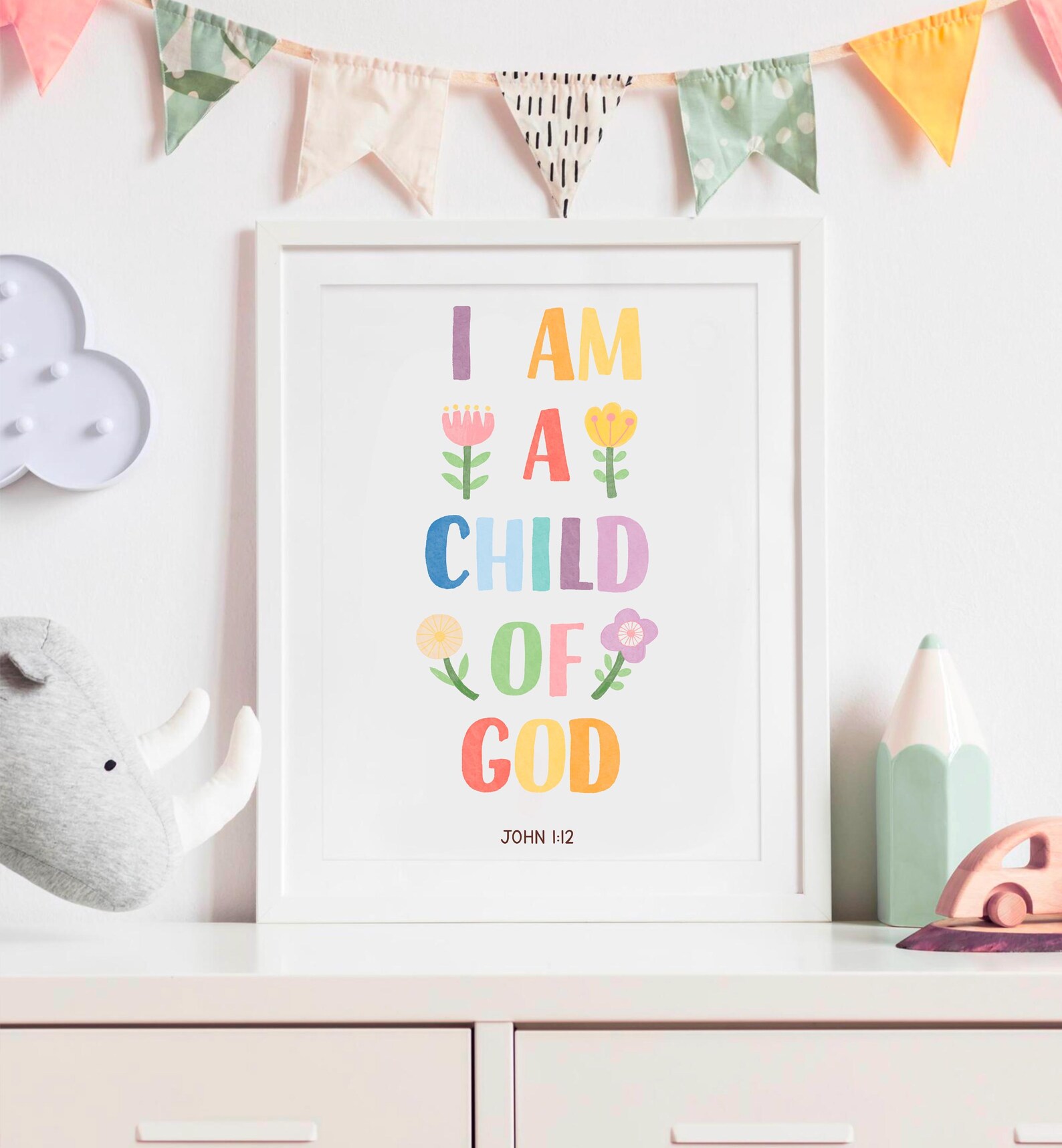 I Am A Child of God Poster Christian Nursery Decor Playroom Bible Verse ...