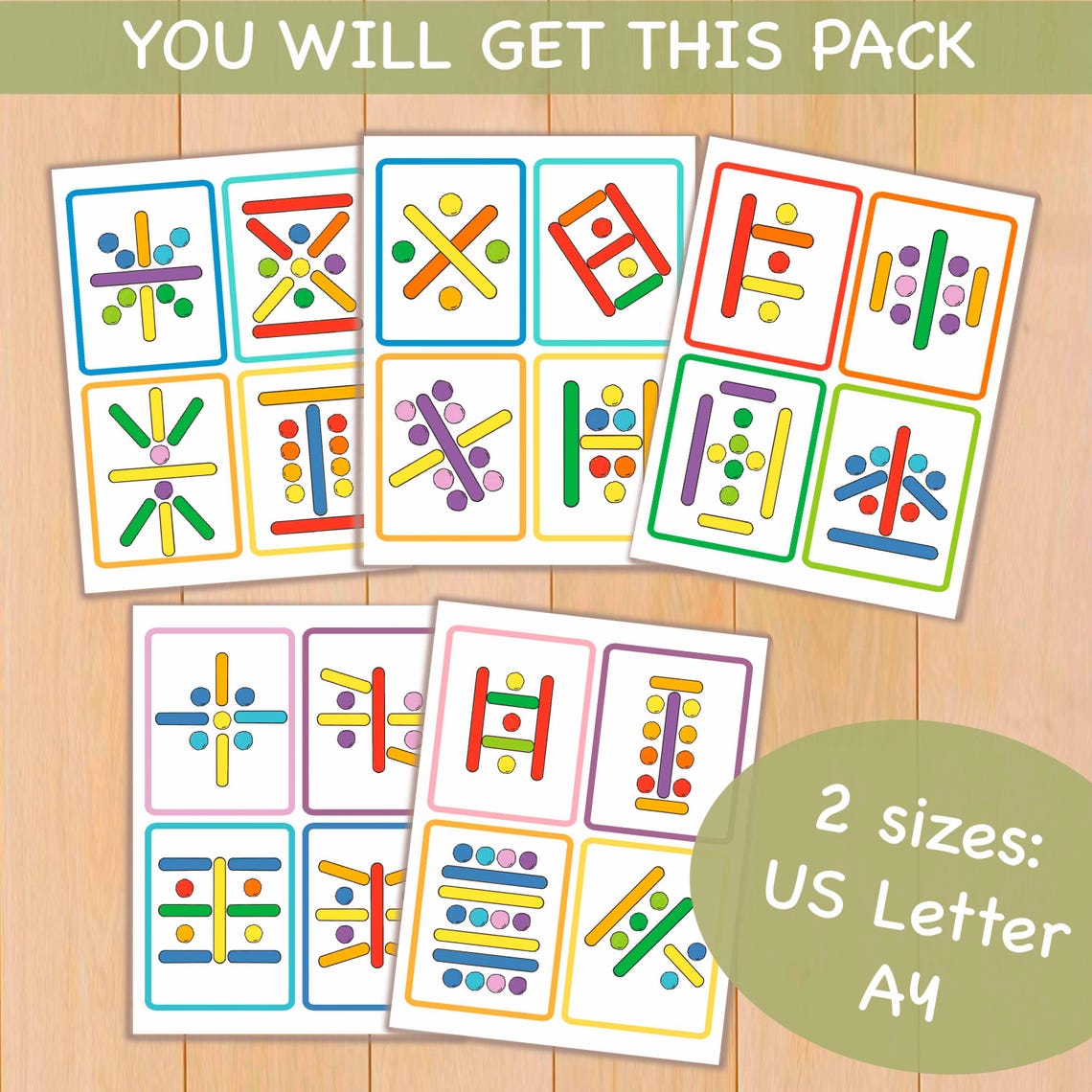 Popsicle Stick and Pom Pom Activity Fine Motor Skills Color Sorting ...