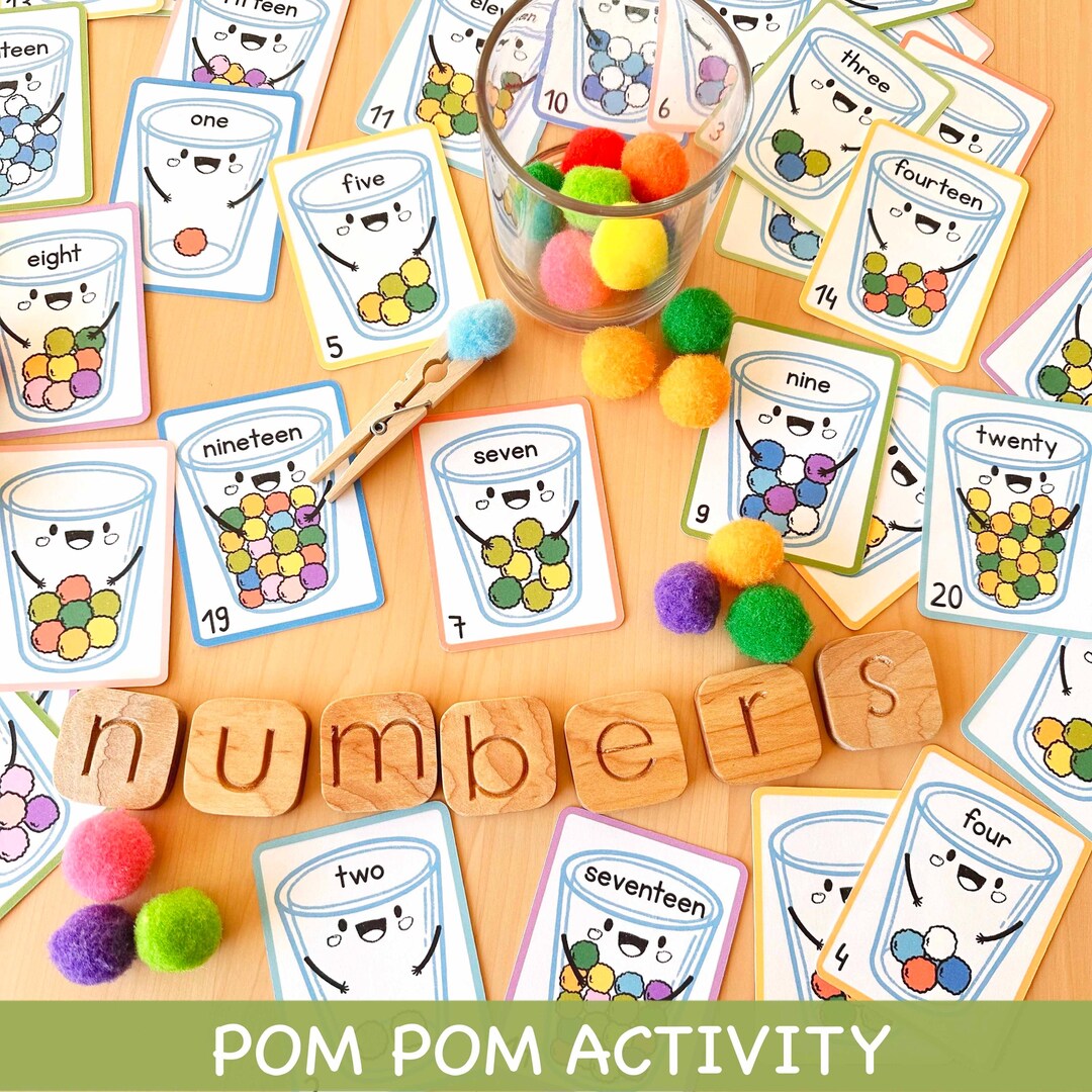 Pom Pom Sorting Activity Color Matching Activities for Toddlers Fine ...