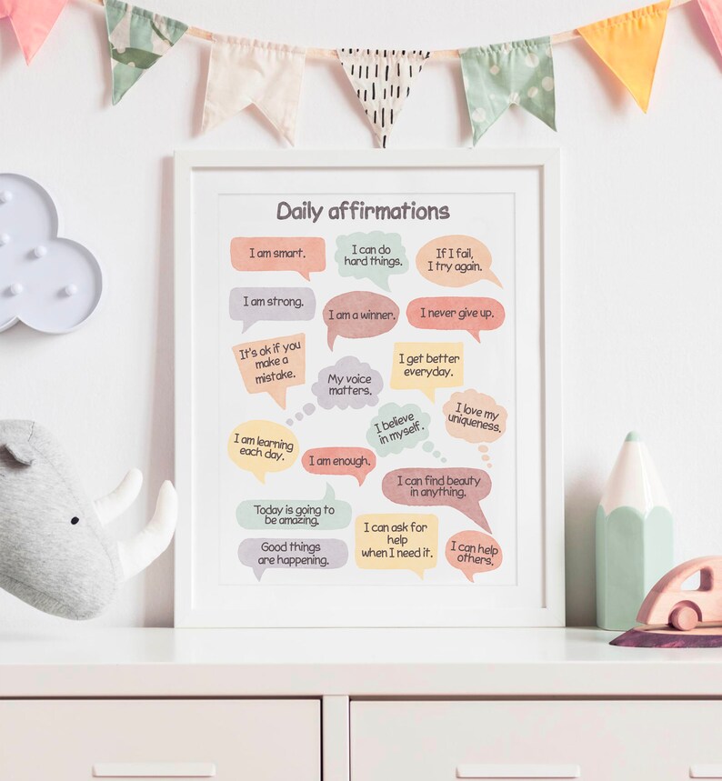 Daily Affirmations Montessori Poster Playroom Wall Decor - Etsy