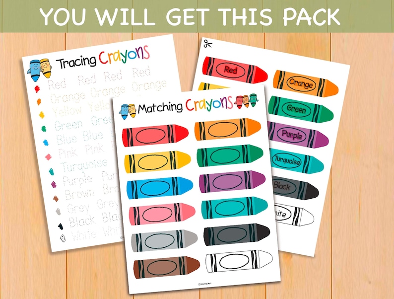 Color Matching Crayons Toddler Activity Preschool Color Sorting ...