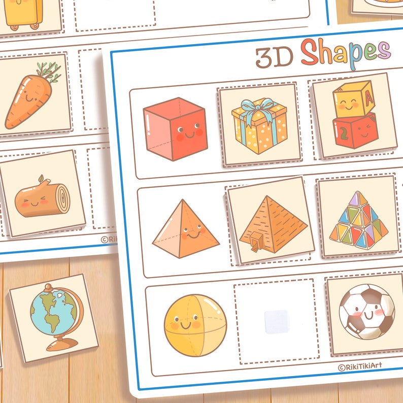 3D Shapes Learning Activity, Toddler Busy Book Printable Preschool ...