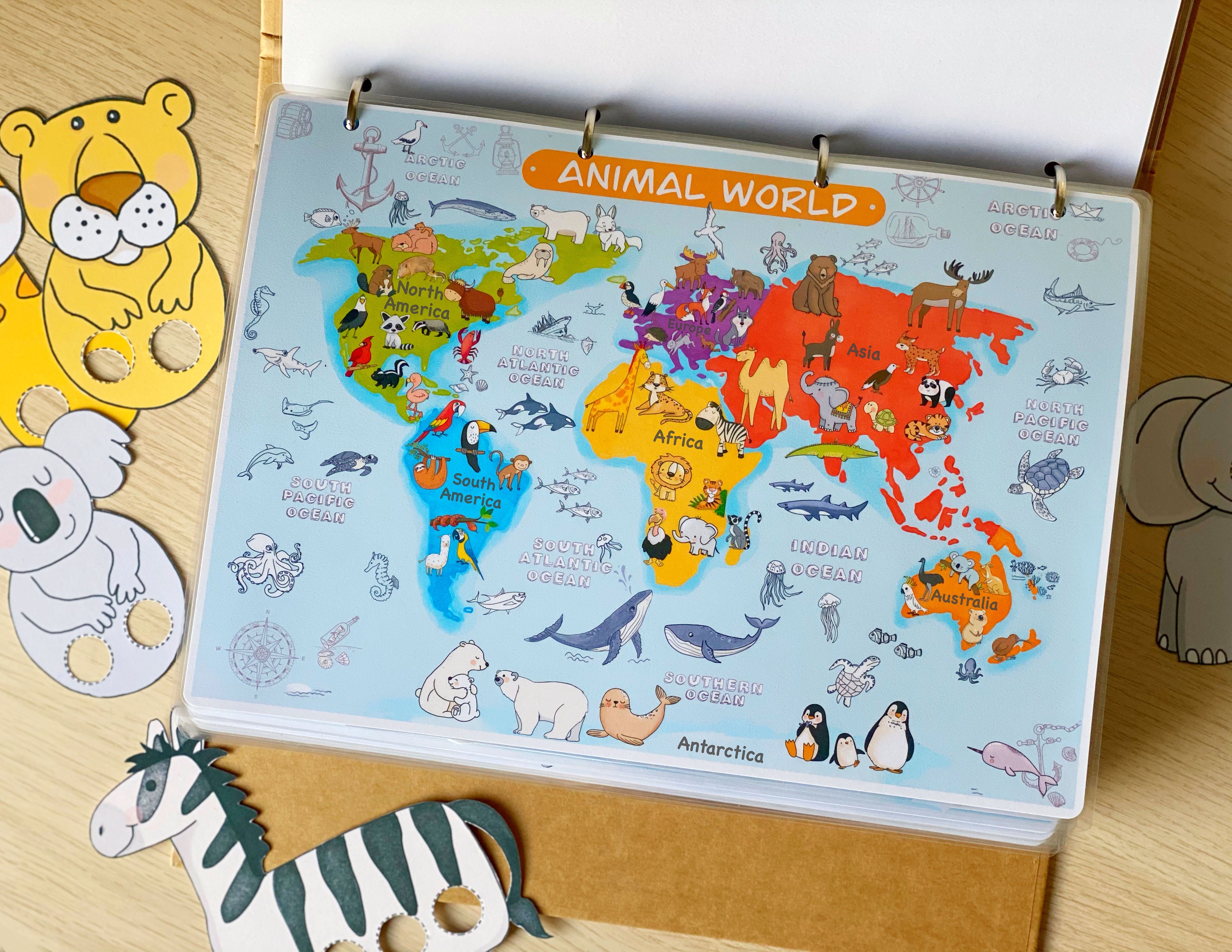World Animals Busy Book Printable Preschool Curriculum | Etsy Canada